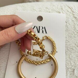 Zara | Jewelry | Zara Gold Statement Bracelet Set | Poshmark